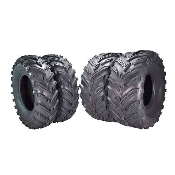 MASSFX (2) 25x8-12 Front & (2) 25x11-10 Rear Tire Set - Durable 6 Ply ...