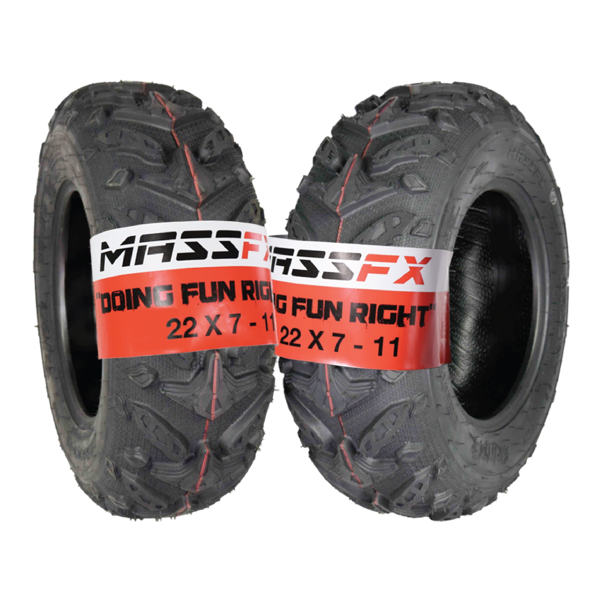 MASSFX Grinder 22x7-11 Front Tires (2) for All-Terrain (ATV), Utility ...
