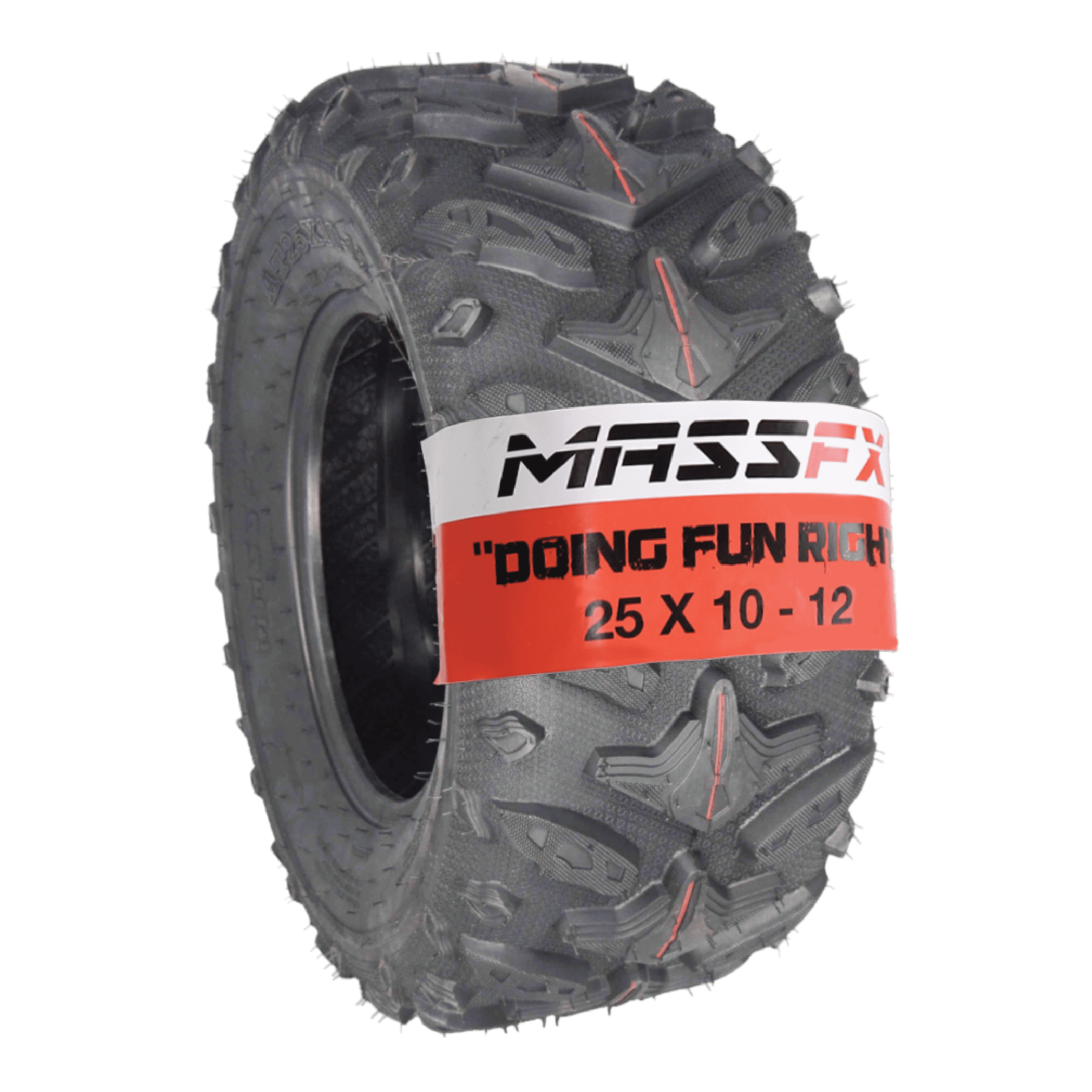 MASSFX Grinder 25x10-12 Rear Tire for ATV, UTV, & SxS on Soft/Hard Pack Ground - Walmart.com
