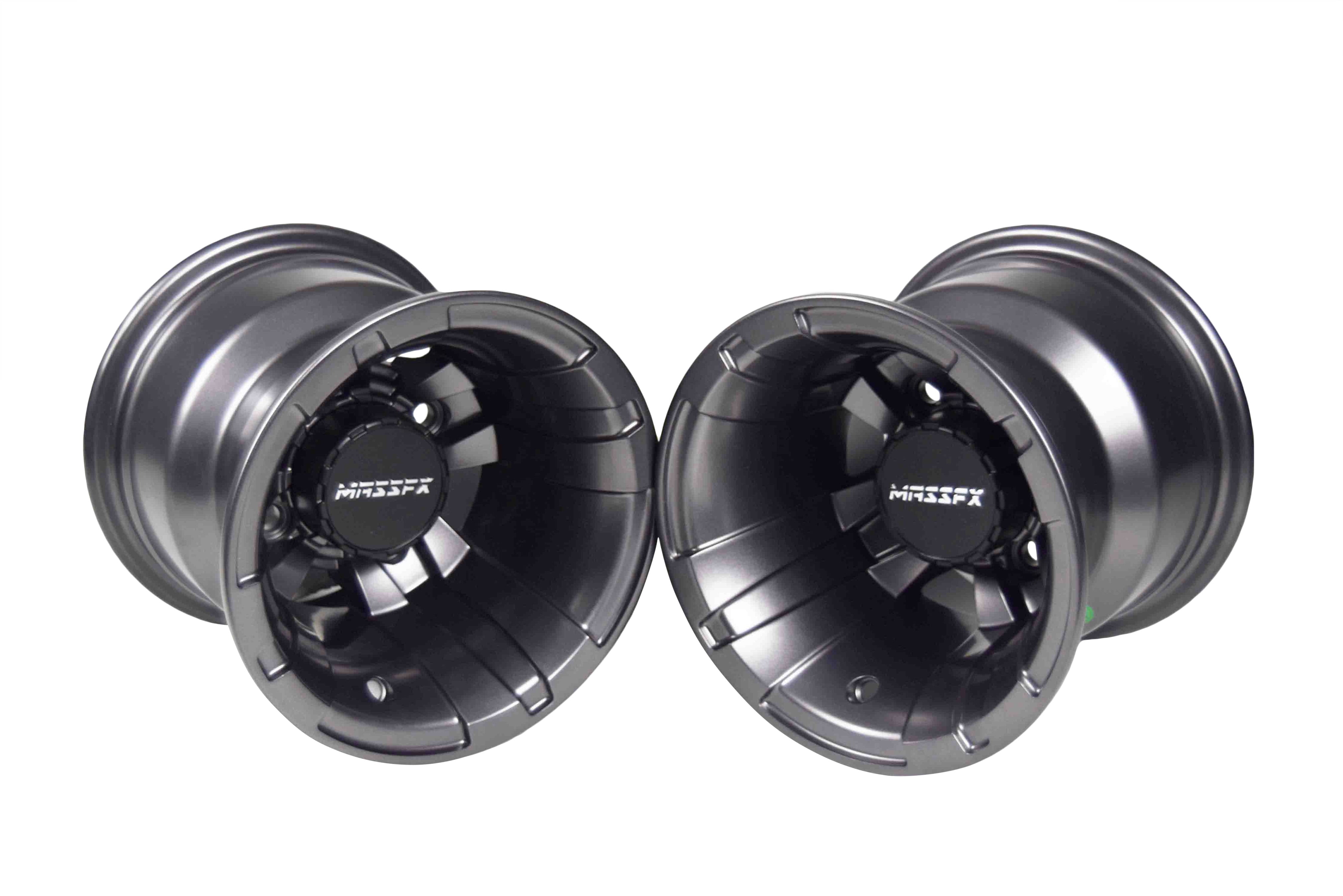 MASSFX MX984110HG 9x8 4/110 3+5 Gun Metal ATV 9" Rim Rear Wheel (2 Pack ...