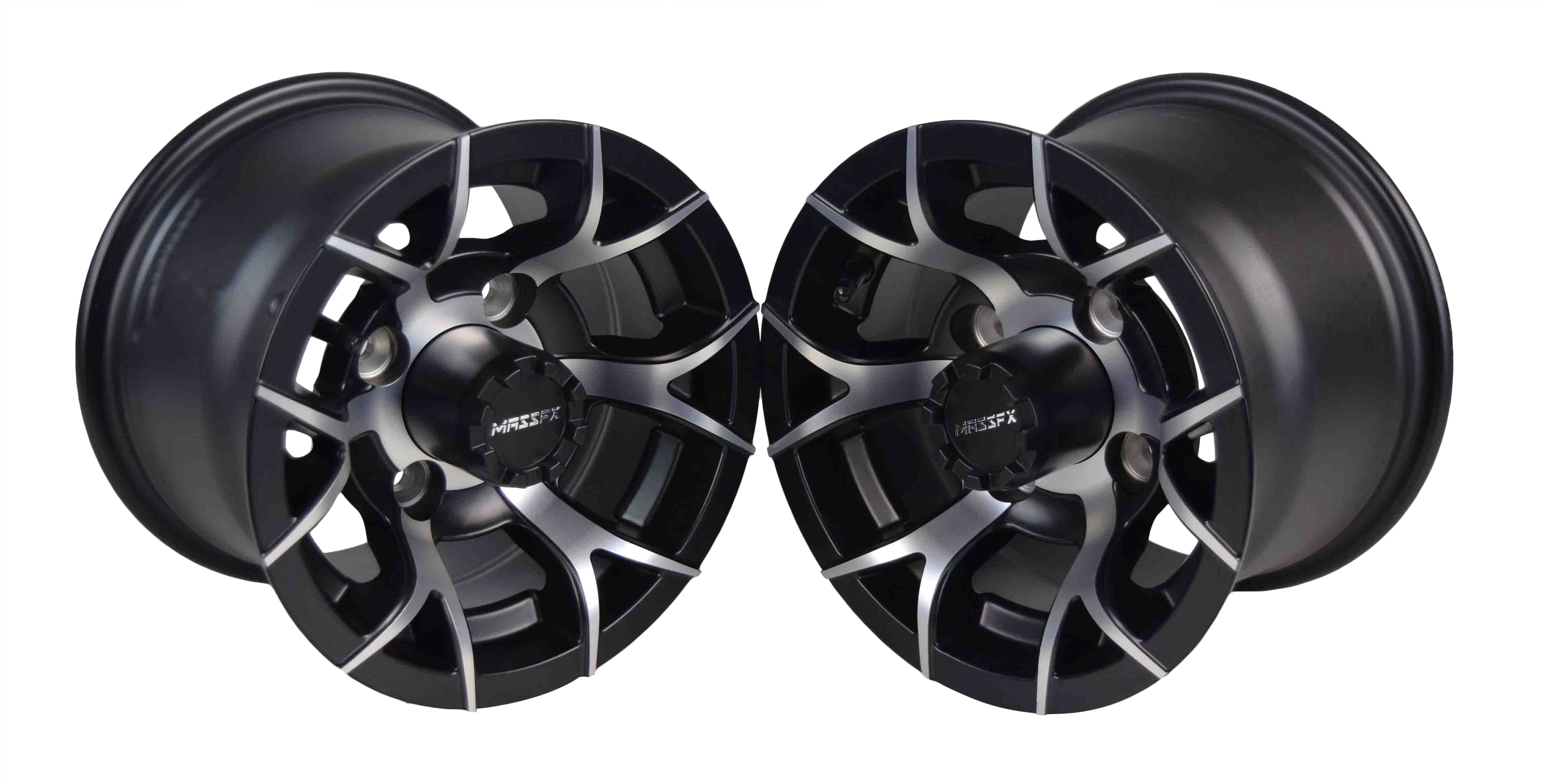 MASSFX 10x7 Golf Cart Rims with 4/101.6 or 4 on 4" Bolt Pattern-Matte ...