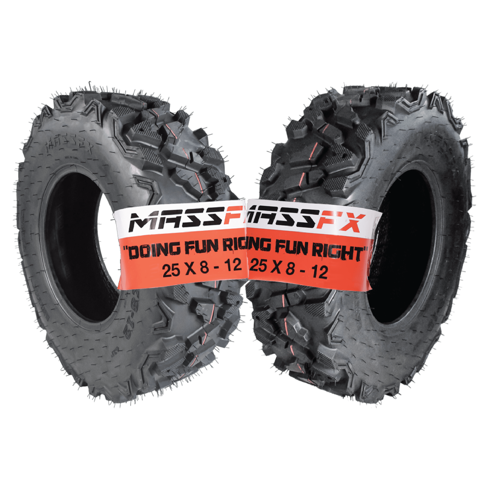 MASSFX 25x8-12 Front Off-Road Tire for All-Terrain (ATV), Utility Task (UTV), & Side-by Side ...