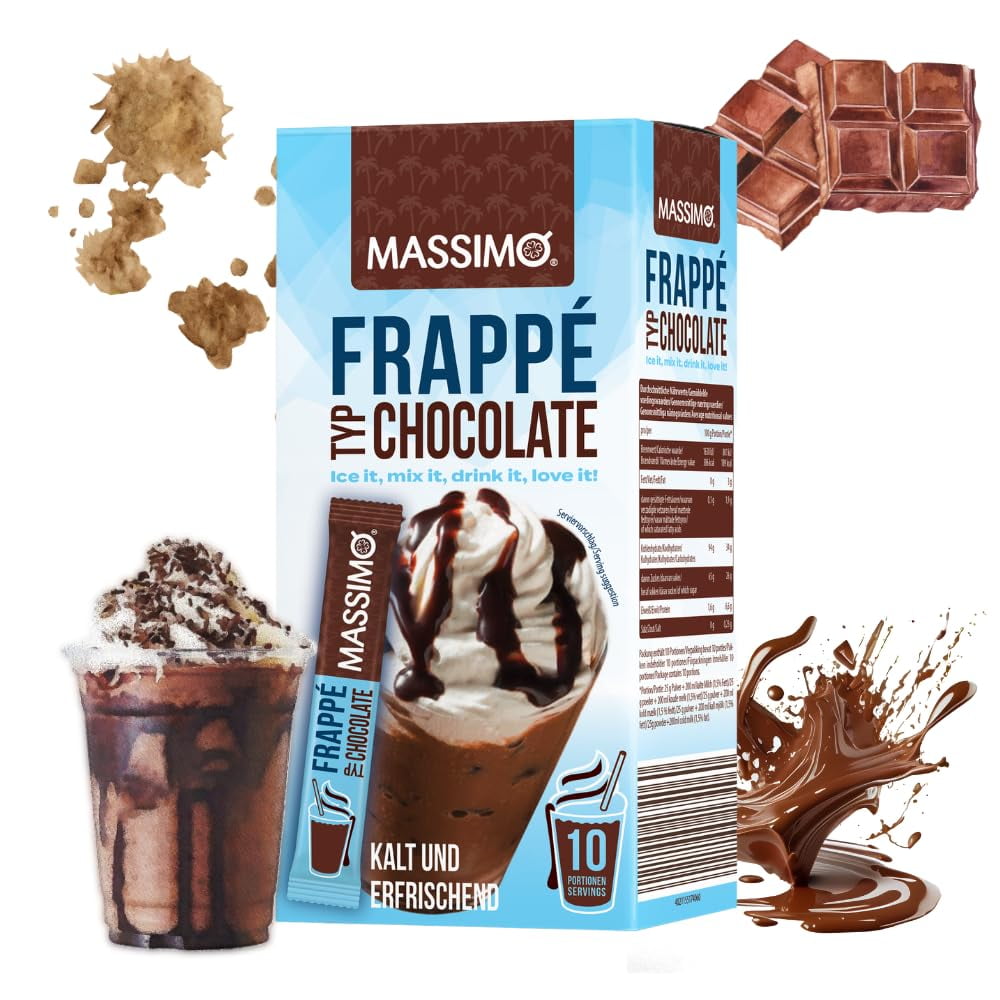 MASSIMO Instant Iced Coffee: CHOCOLATE Made in Germany 1 box/ 10 sticks ...