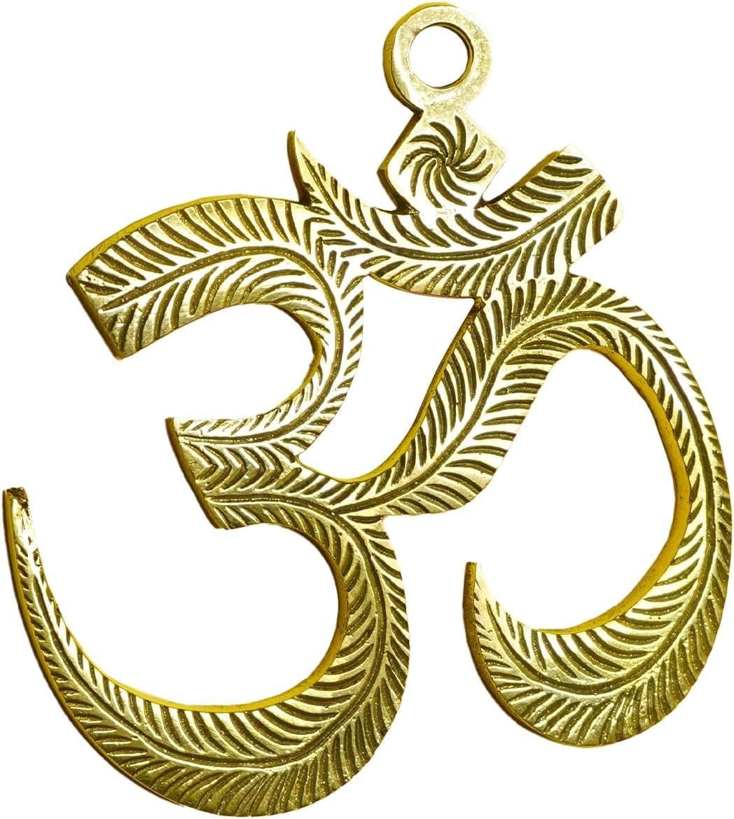 MASSIVE MART Brass Sacred Symbol OM Meditation Room Yoga Decor Wall Art ...
