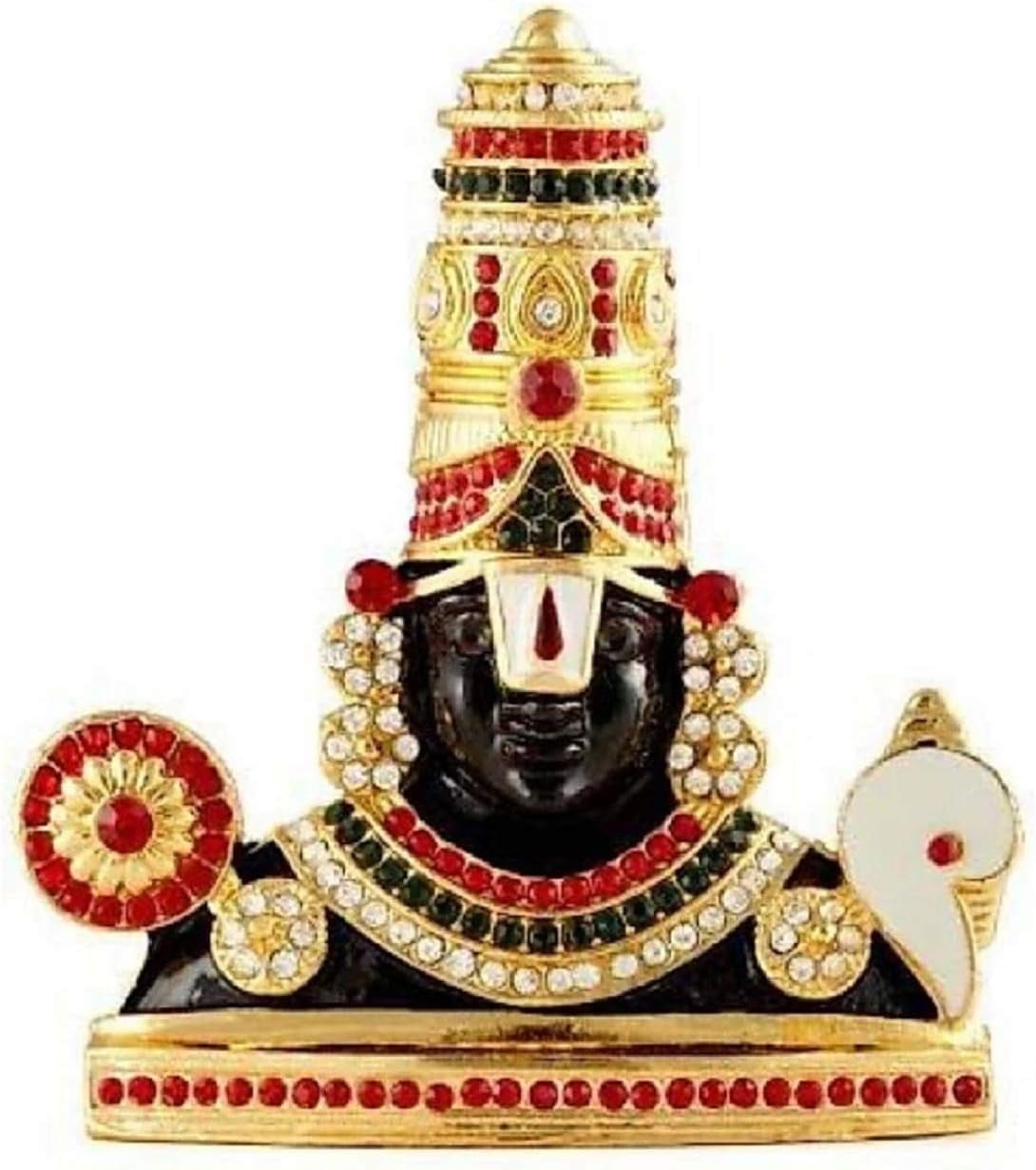 MASSIVE MART Gold Plated with Stone Finish Lord Venkateswara Statue ...