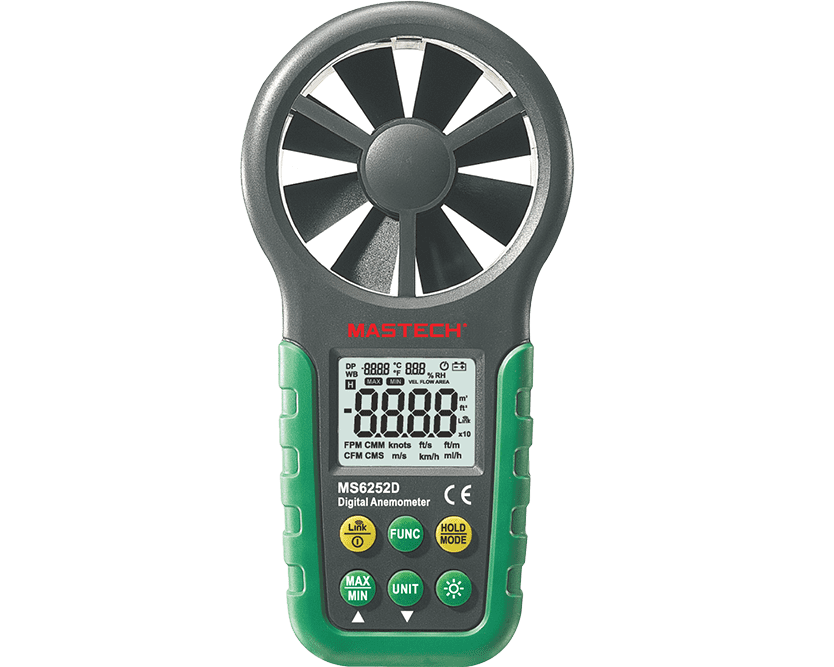 MASTECH MS6252D Digital Anemometer Wind Speed Meter Air Volume Ambient ...