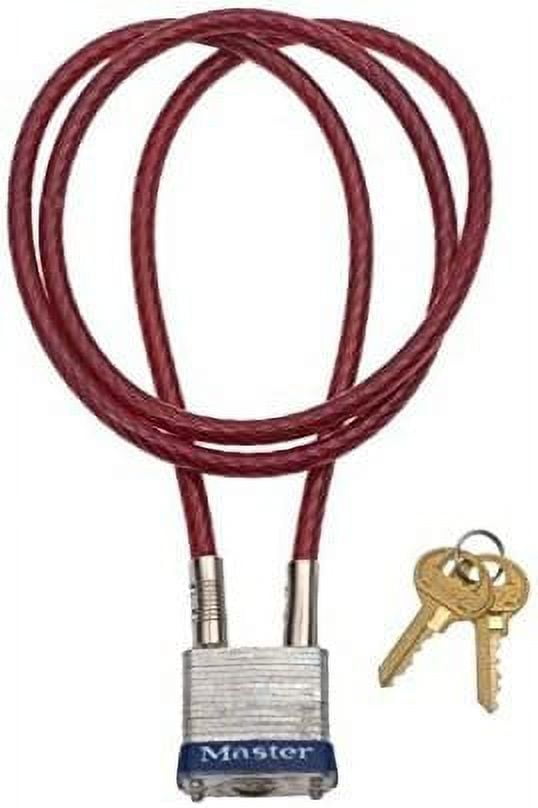 MASTER LOCK 719D - Bicycle Cable Lock W/Red Vinyl Sleeve Cdd - Walmart.com
