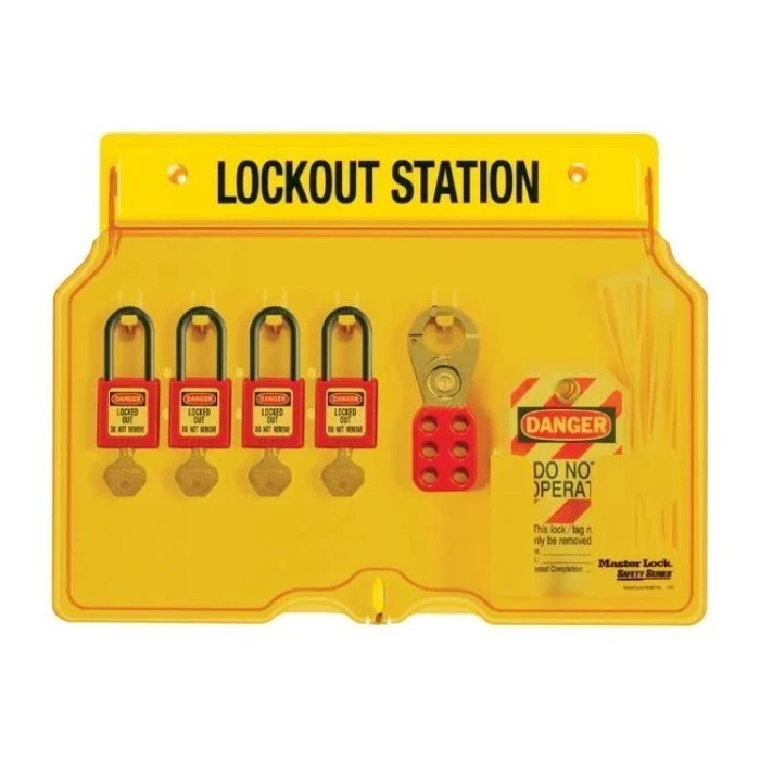 MASTER LOCK Wall Mounted Lock-Out Station, Keyed Different/Keyed Alike ...