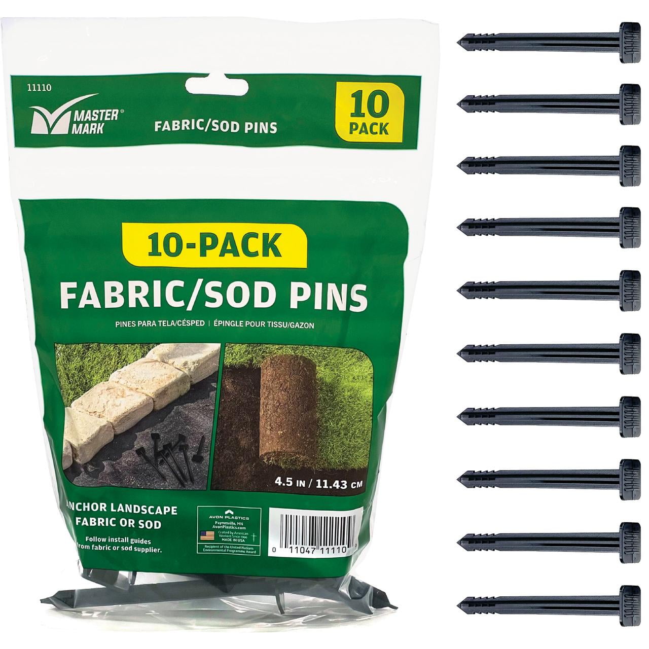 Master Mark Landscape Fabric Pins, 4.5 in. Sod Pins, Landscape Stakes ...