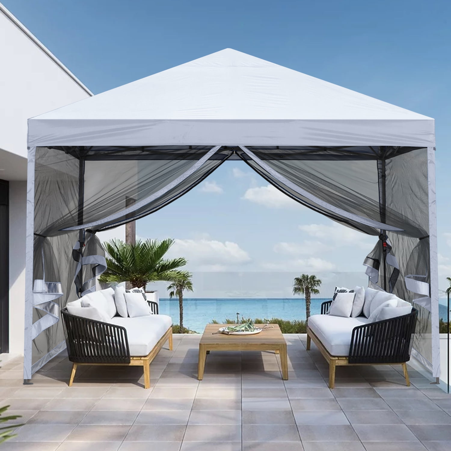 MASTERCANOPY 10' x 10' Pop-up Canopy Tent Outdoor Screen House Room ...