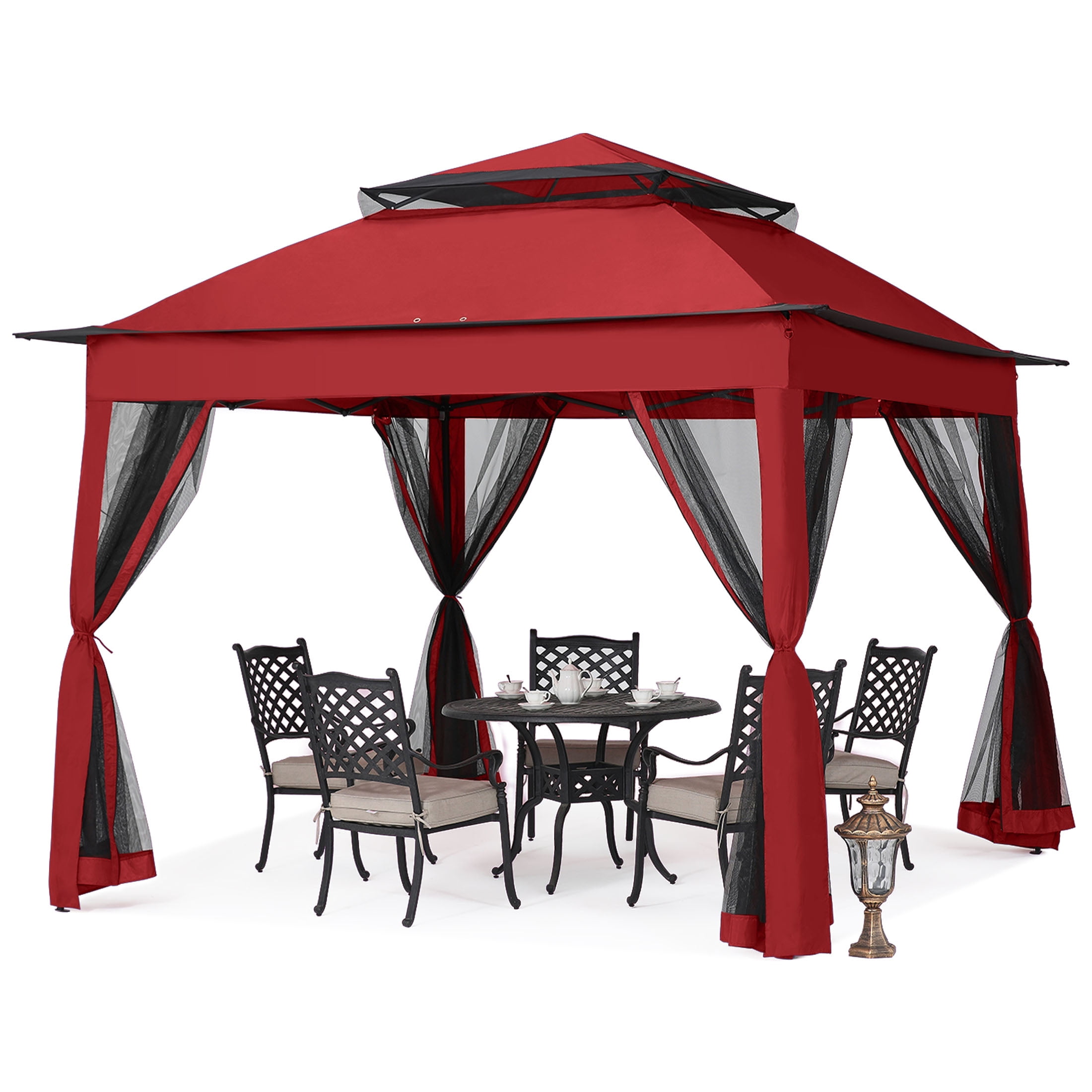 MASTERCANOPY 11' x 11' Pop-up Gazebo Outdoor Canopy Tent with Mesh ...
