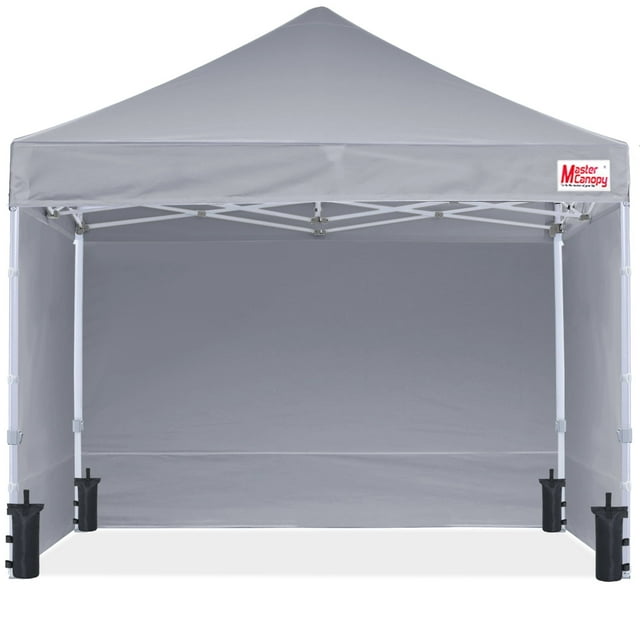 MASTERCANOPY 12' x 12' Pop-up Canopy Tent Commercial Instant Shelter with 4 Sidewalls, Gray ...