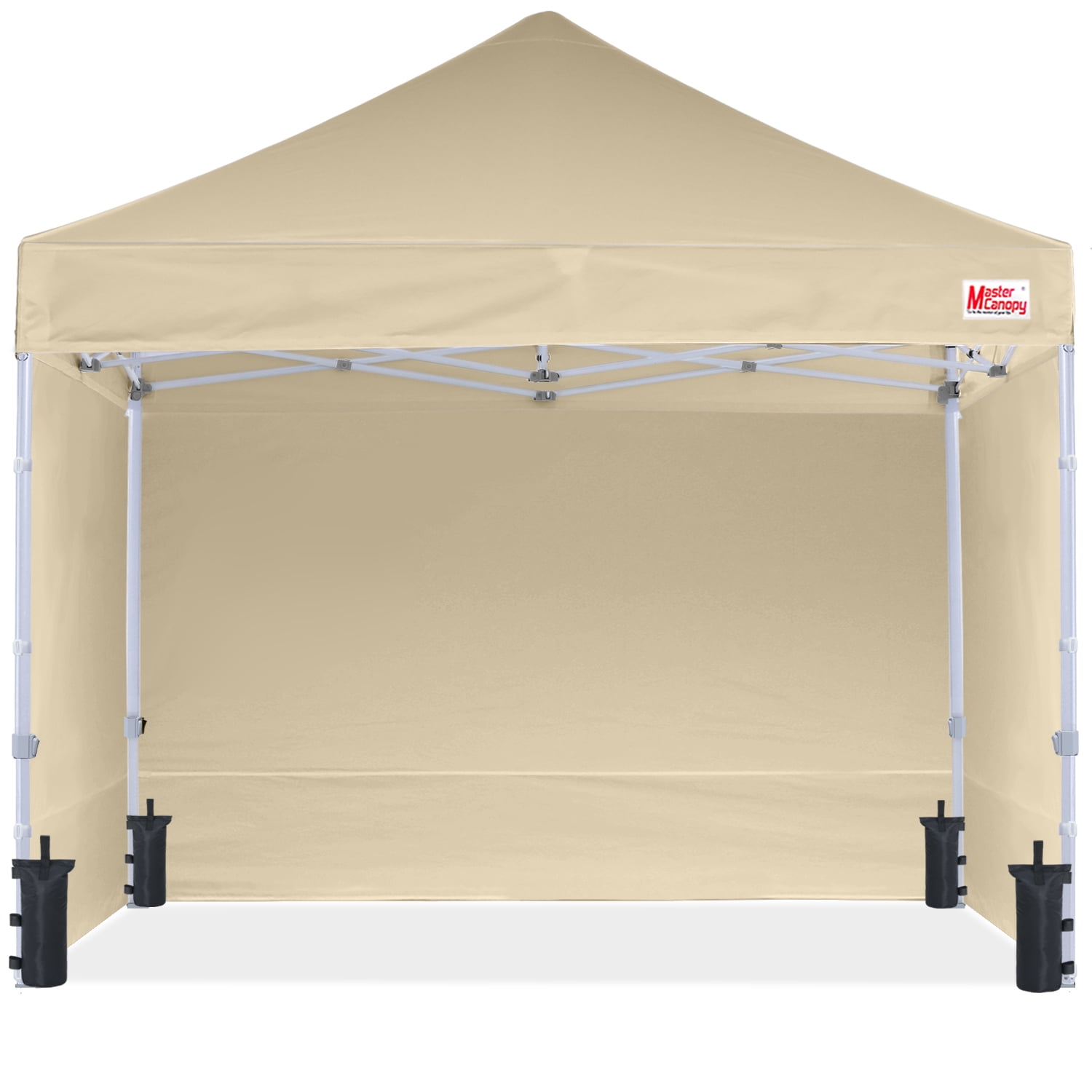 MASTERCANOPY 12' x 12' Heavy Duty Pop-up Canopy Tent Outdoor with 4 Sidewalls, Beige - Walmart.com