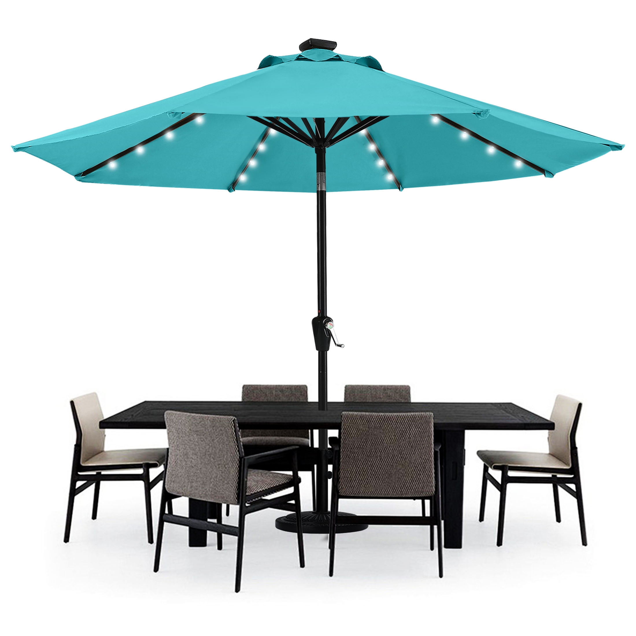 MASTERCANOPY 9ft Solar Powered 32 LED Patio Umbrella, Lighted Outdoor ...