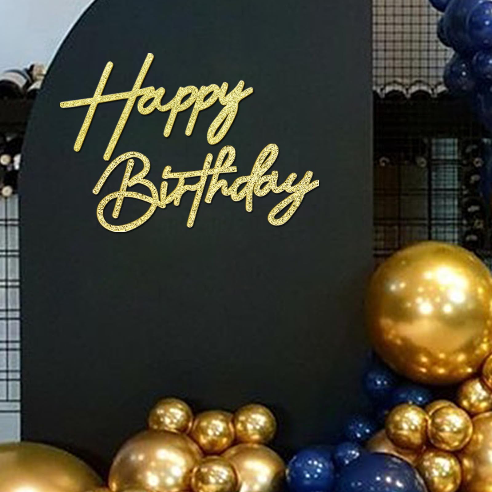 MASTRON Happy Birthday PriNst Sign for Backdrop - Glitter Felt Happy ...