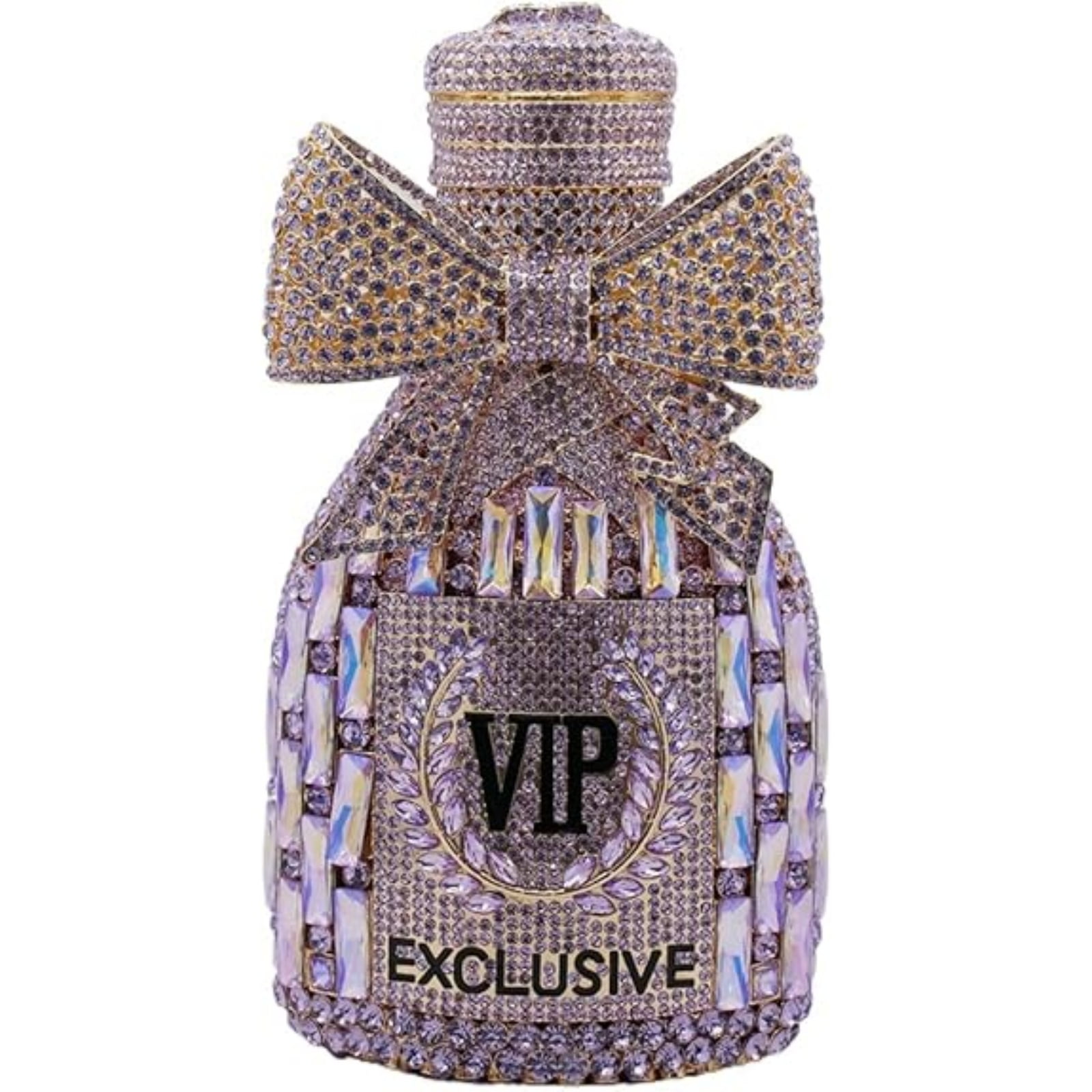 MASWLM Women Rhinestone Evening Handbag Shiny Crystal Champagne Bottle ...