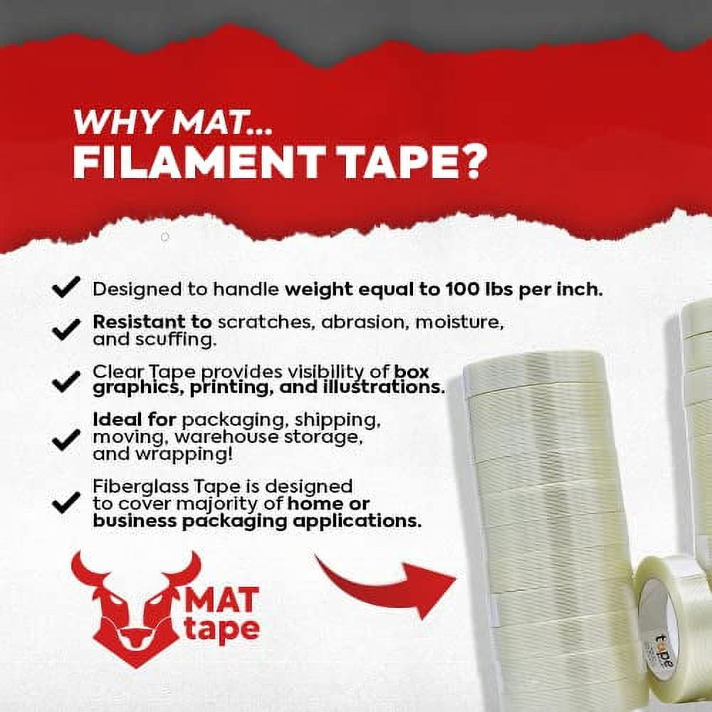 MAT Commodity Grade Fiberglass Reinforced Filament Strapping Tape - 3/4 ...