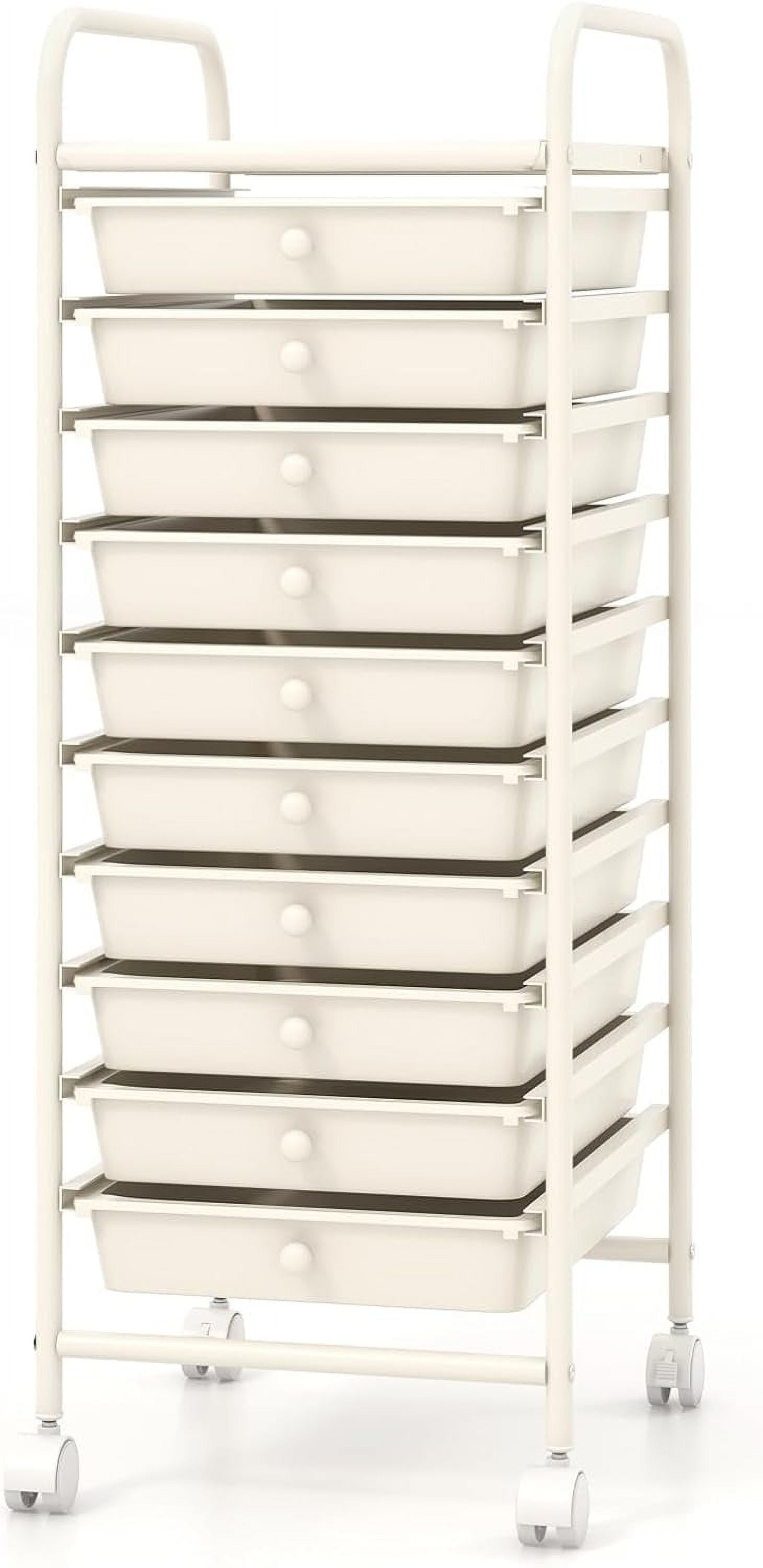MAT EXPERT 10 Drawer Rolling Storage Cart, Multipurpose Utility Cart w ...