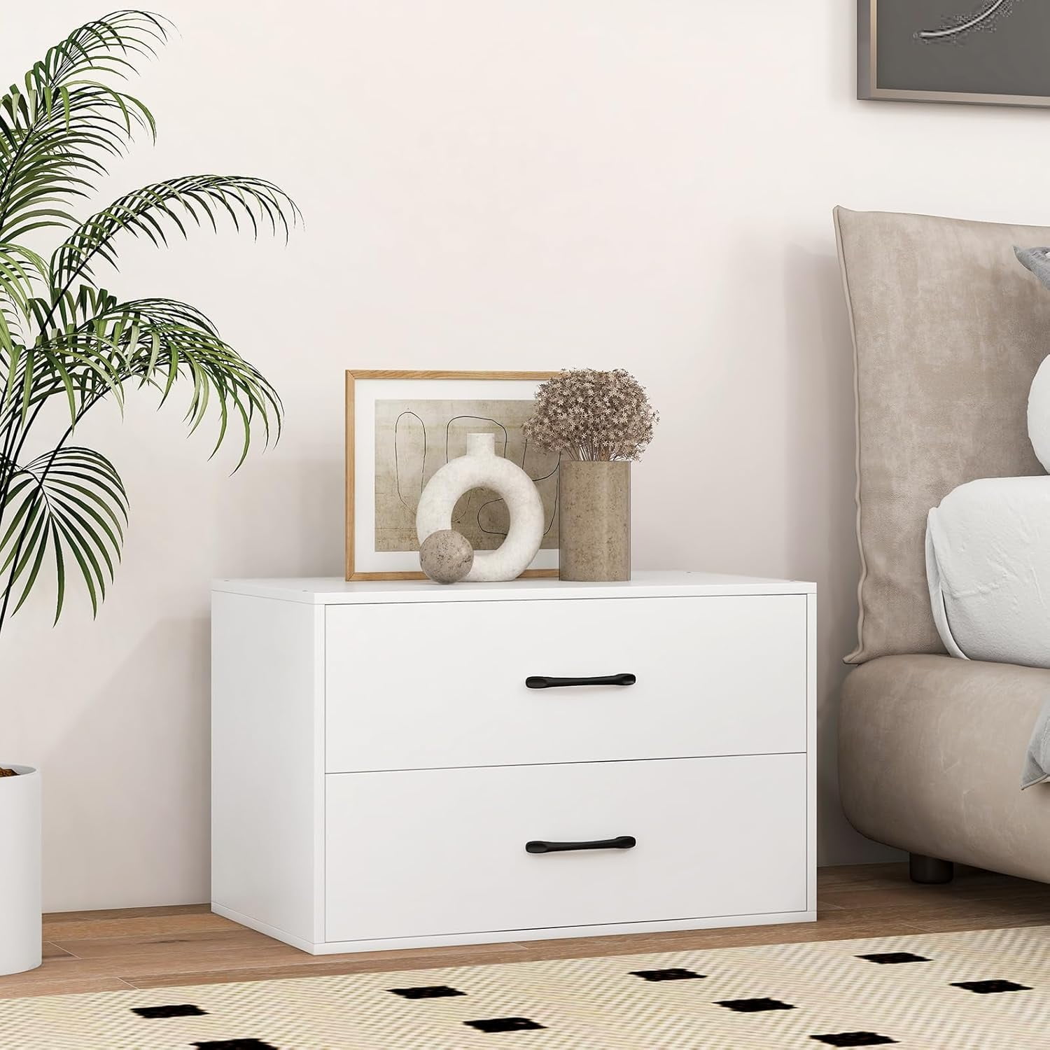 MAT EXPERT 2-Drawer Dresser, Stackable Wooden Lateral File Cabinet w ...