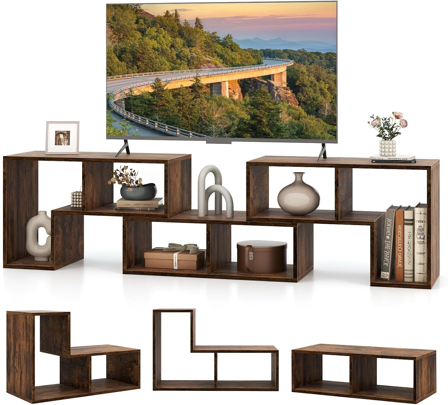 MAT EXPERT 3 Pieces TV Stand, Free-Combination Media Console with DIY ...