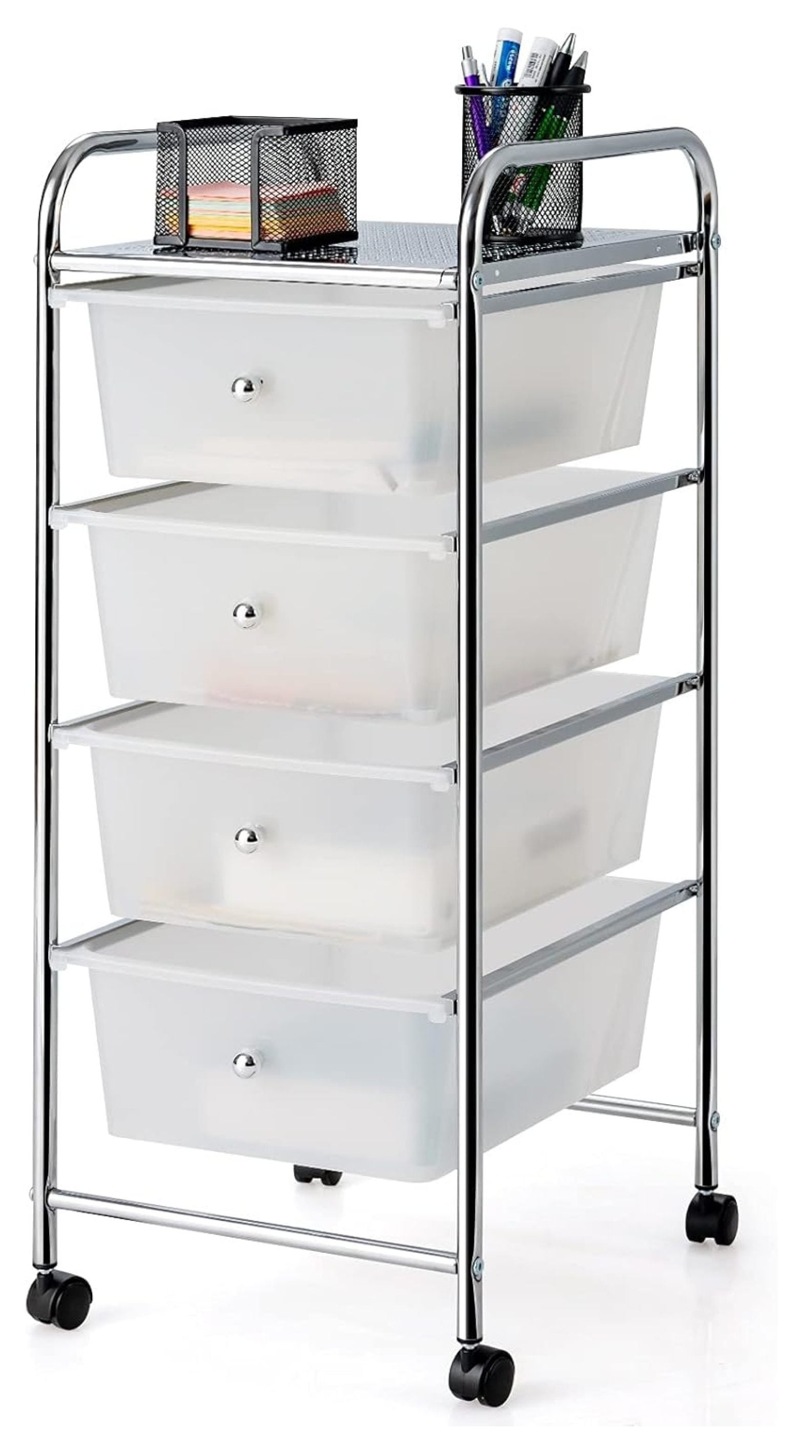 MAT EXPERT 4-Drawer Rolling Storage Cart, Mobile Organizer Cart w ...
