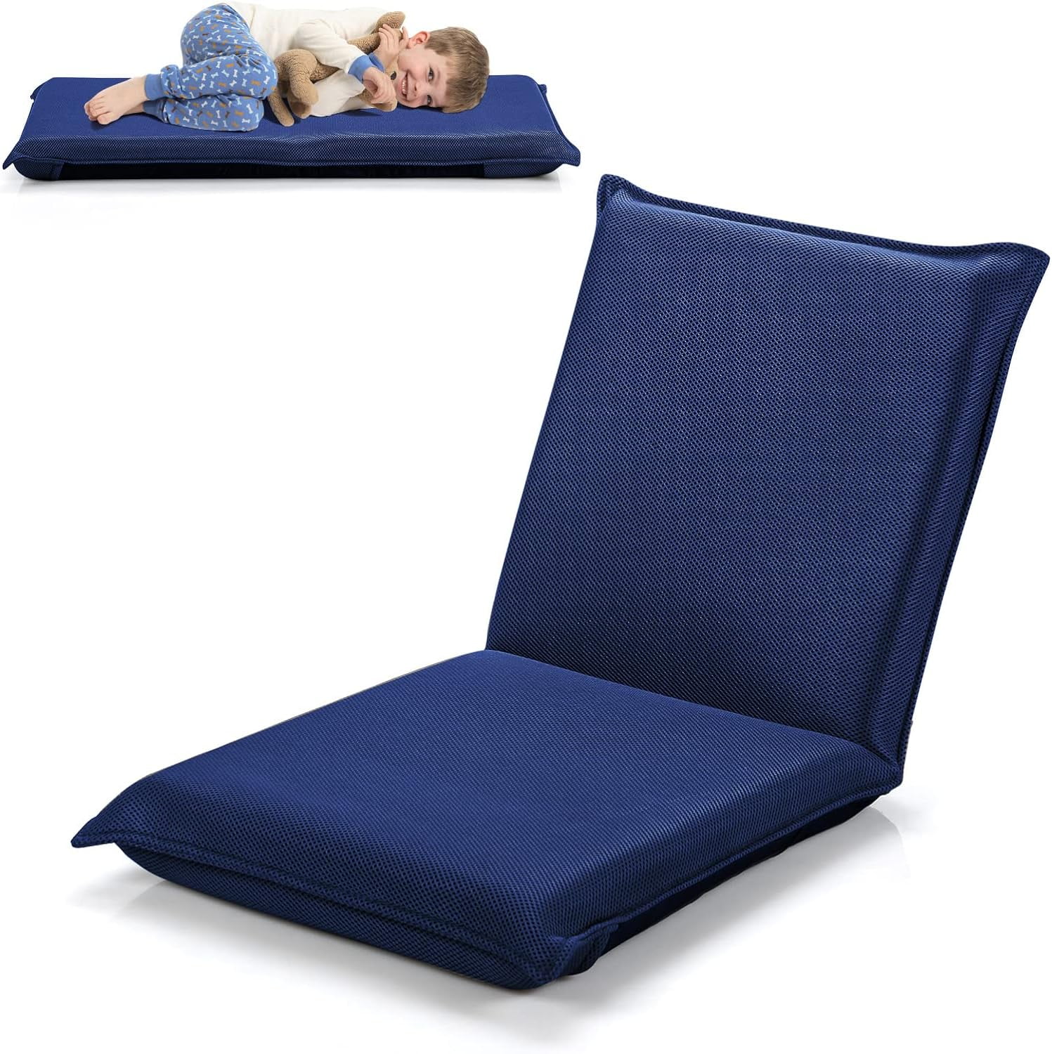MAT EXPERT Adjustable Floor Chair, 6-Position Mesh Floor Gaming Chair ...