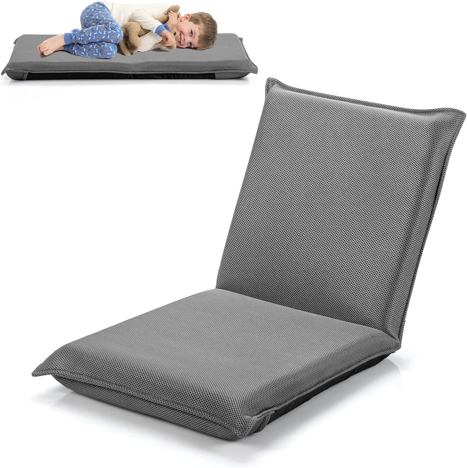 MAT EXPERT Adjustable Floor Chair, 6-Position Mesh Floor Gaming Chair ...