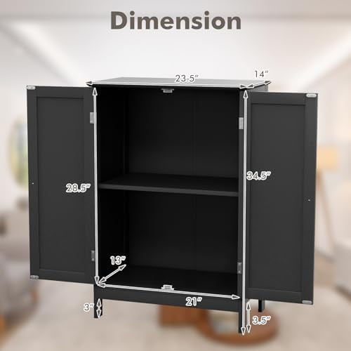 MAT EXPERT Bathroom Storage Cabinet, Bathroom Floor Cabinet w/Doors ...