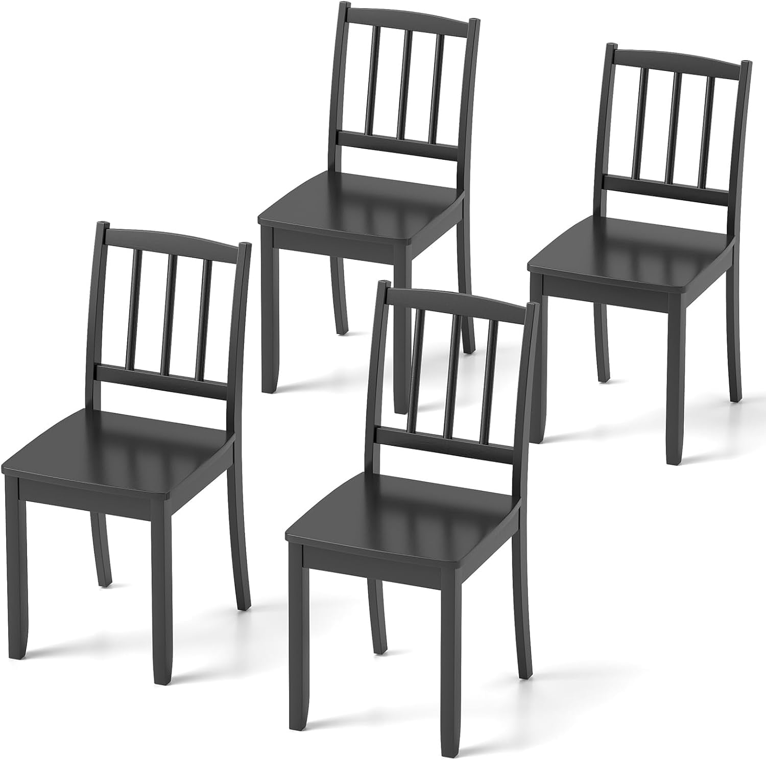 MAT EXPERT Dining Chair Set of 4, Ladder Back Kitchen Chairs with ...