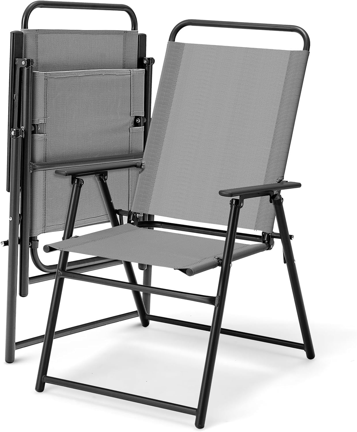 MAT EXPERT Folding Patio Chairs Set of 2, Portable Folding Chairs for ...