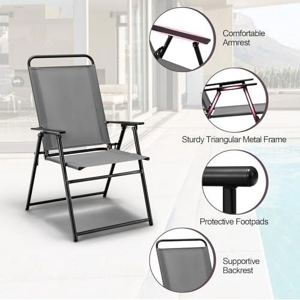 MAT EXPERT Folding Patio Chairs Set of 2, Portable Folding Chairs for ...