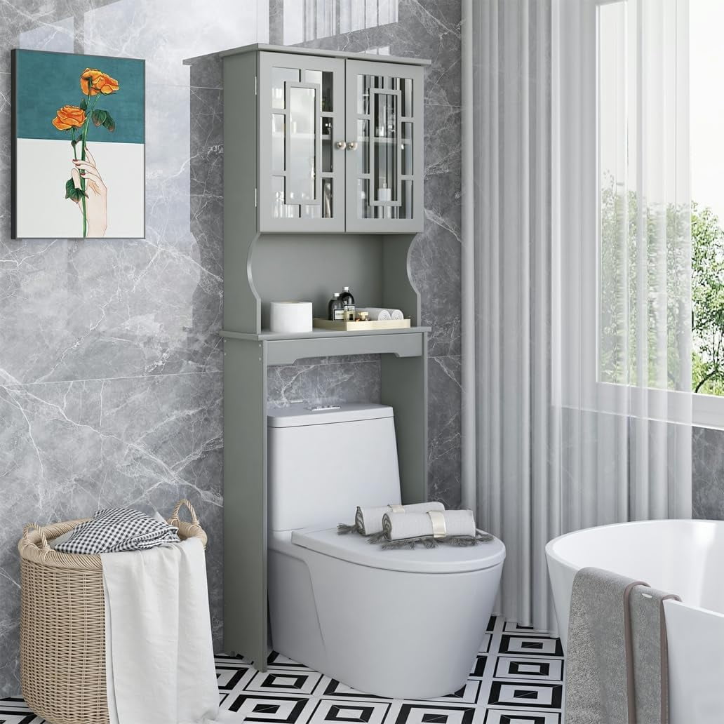 MAT EXPERT Over The Toilet Storage Cabinet, Freestanding Bathroom Space ...