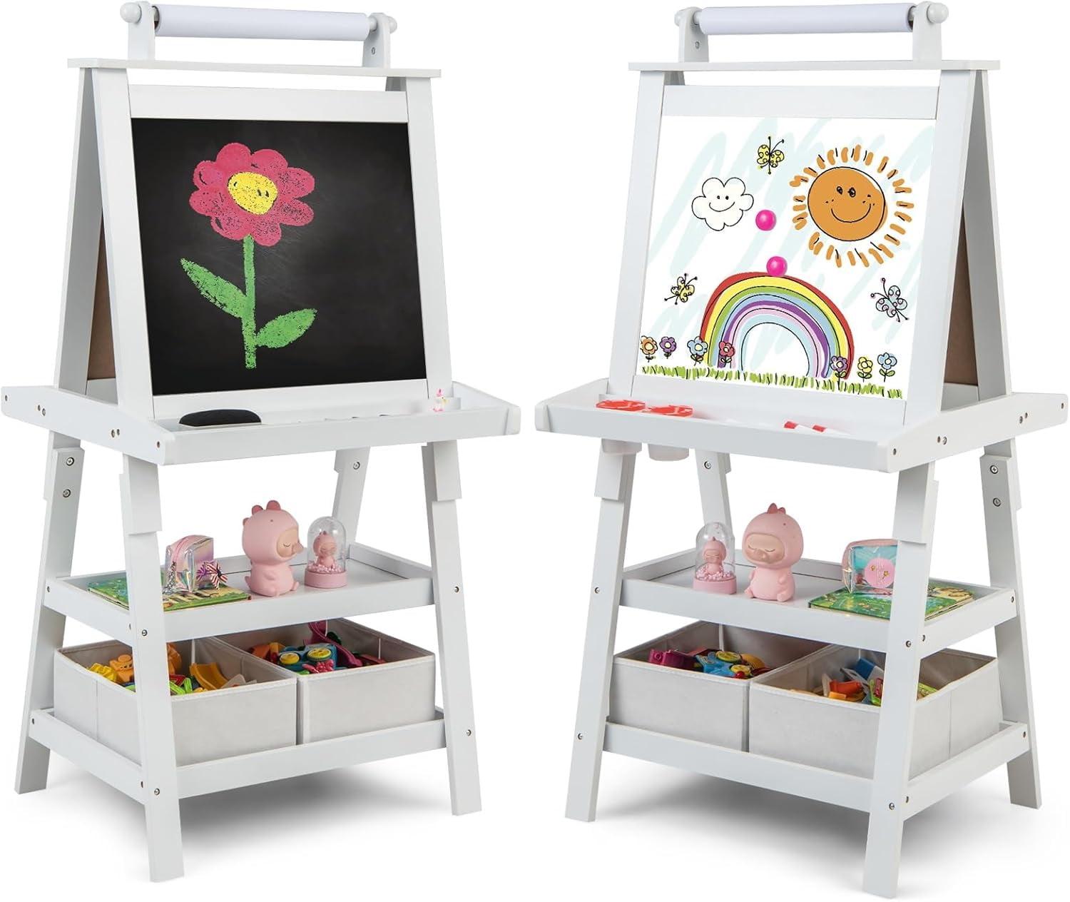 MAT Expert Kids Art Easel, 2-Side Child Easel w/Magnetic Whiteboard ...