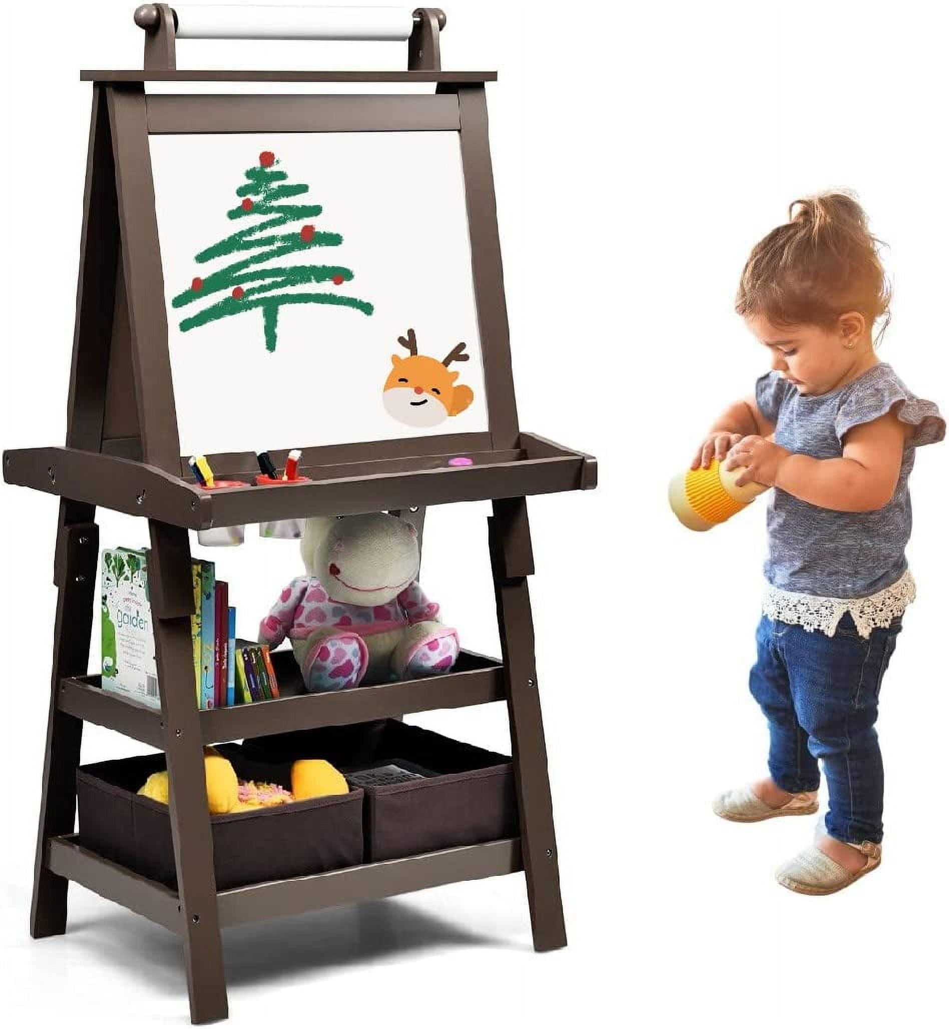 MAT Expert Kids Art Easel, 2-Side Child Easel w/Magnetic Whiteboard ...