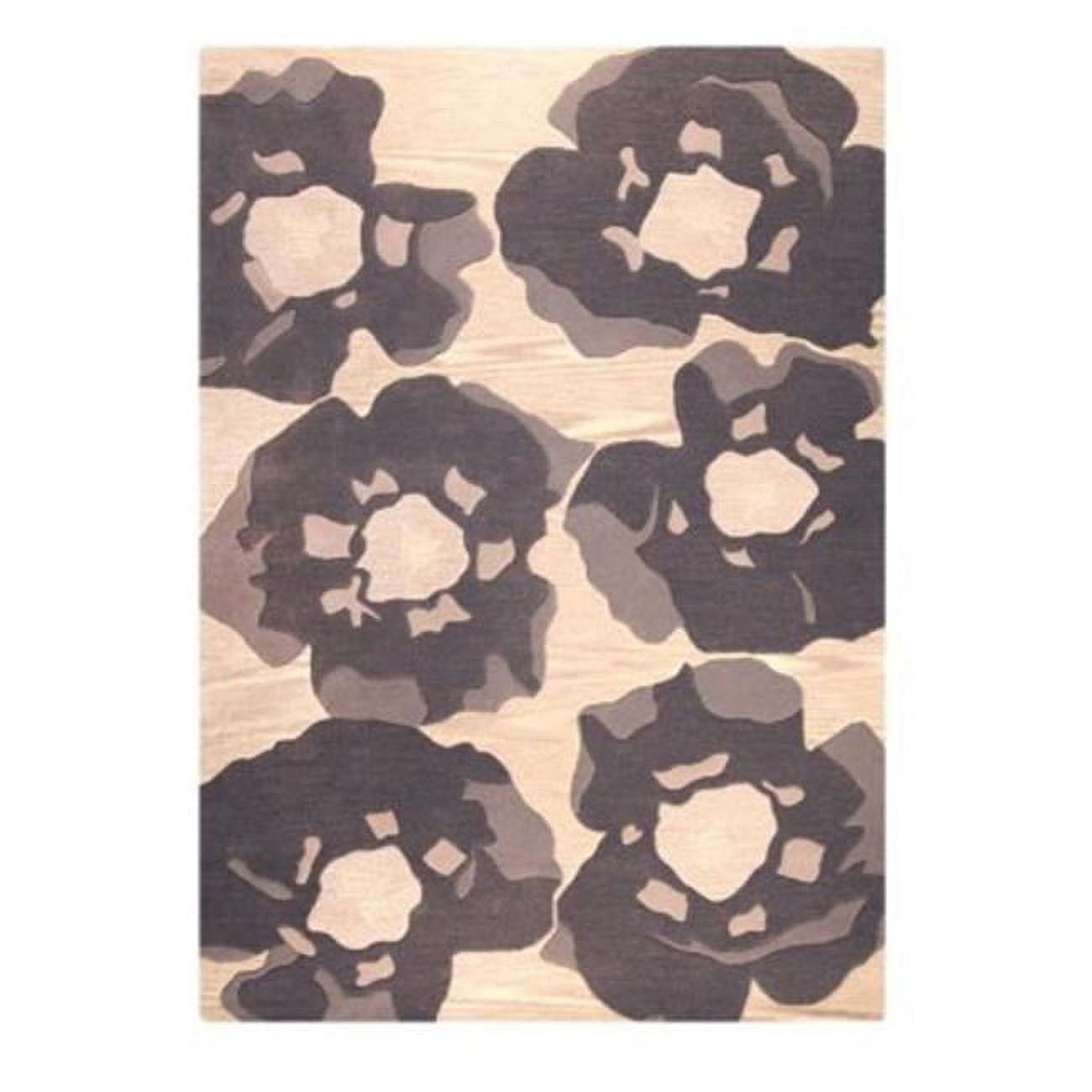 MAT The Basics MTBPOPGRY056071 Poppy Grey Rectangle Area Rug- 5 ft. 6 ...