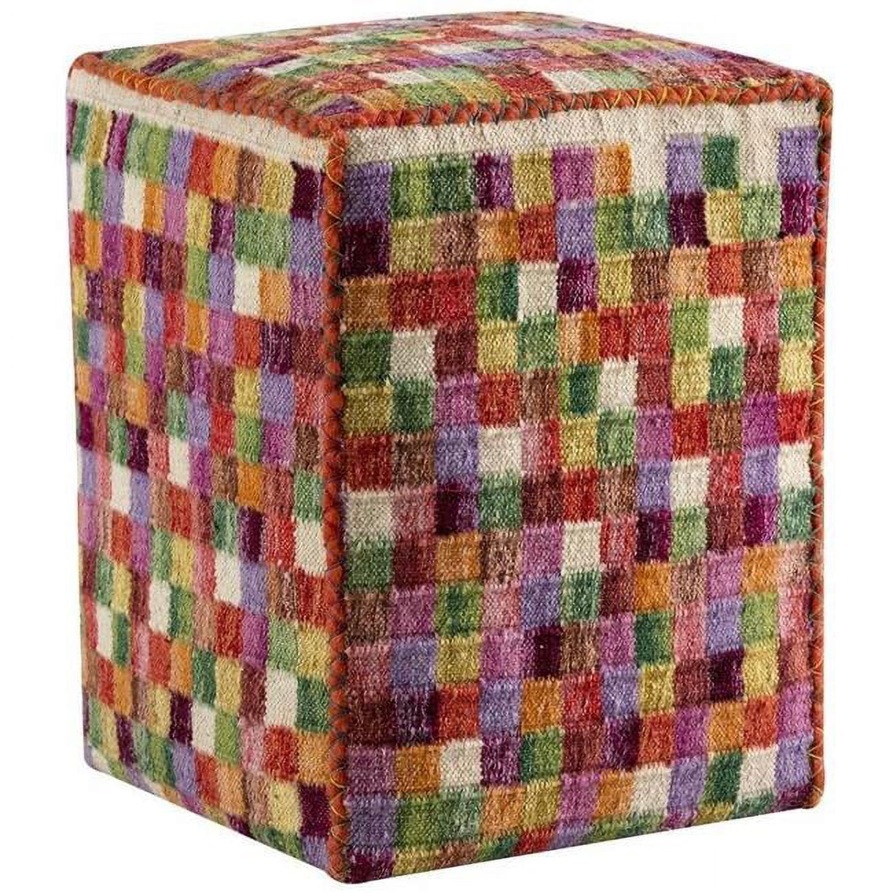 MAT The Basics POSSBXMUL201616 Small Box Multi Color Pouf- 20 x 16 x 16 ...