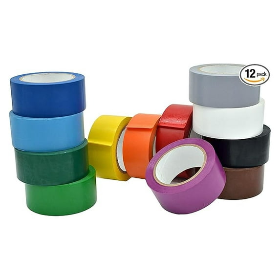 MAT Vinyl Marking Tape Pack - 2 inch x 36 yds. 12-Rolls Assorted Colors ...