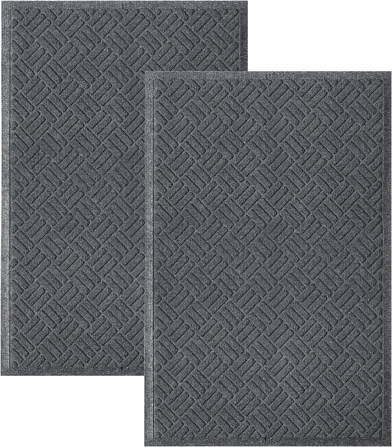2pack 35x23.5in Door Mat - Indoor and Outdoor Welcome Mat, Absorbent ...