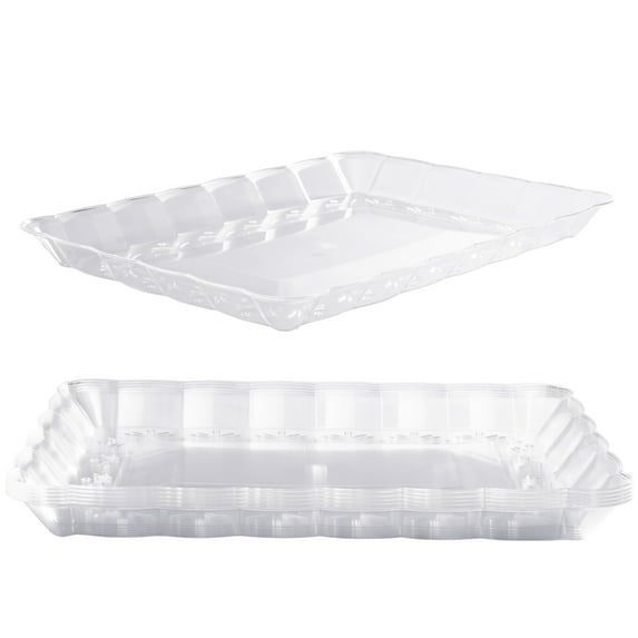 "MATANA 6 Large Clear Plastic Serving Trays - 13"" x 9"" Inch, BPA-Free ...