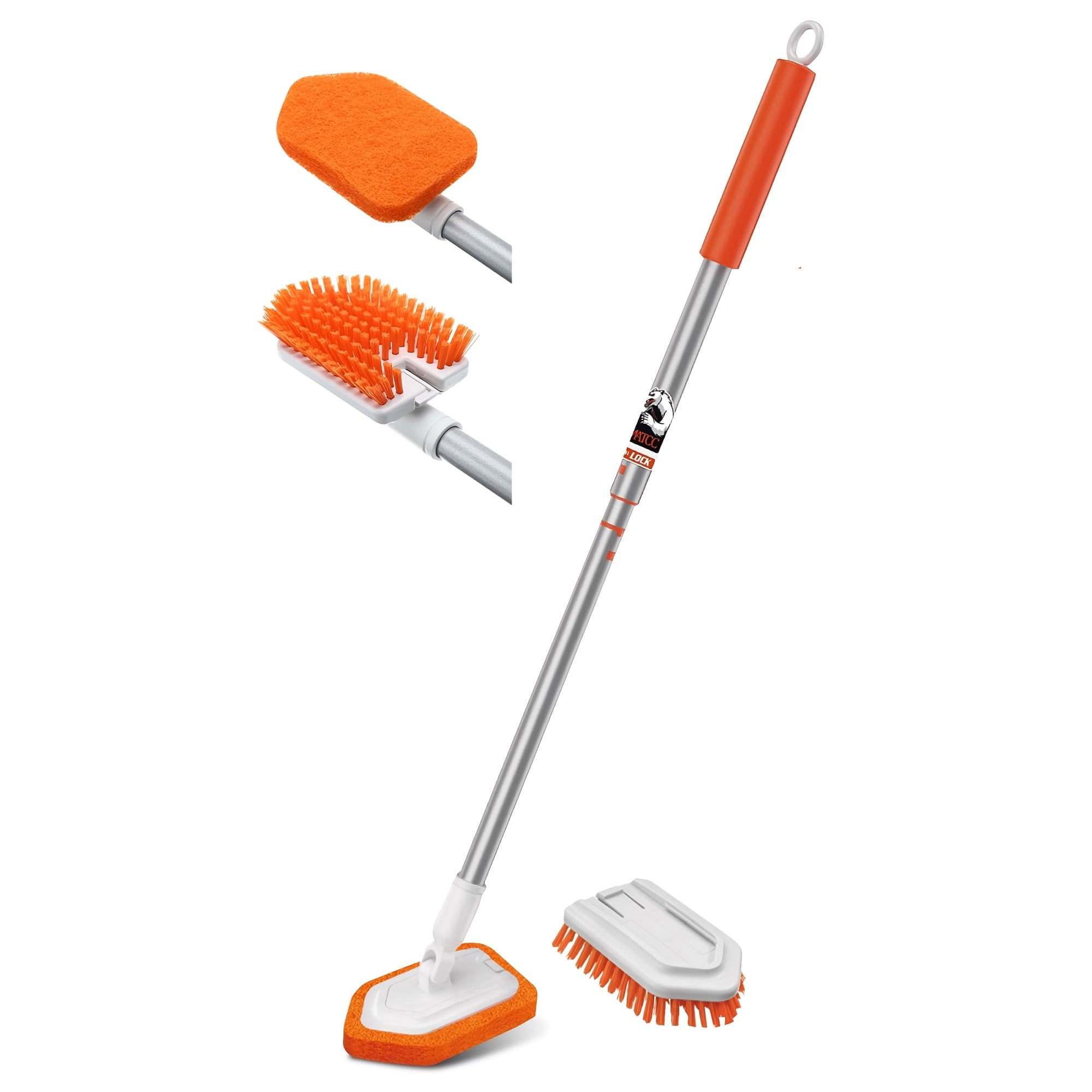 MATCC 2-in-1 Bathtub Scrubber Brush with 42" Extendable Long Handle for ...