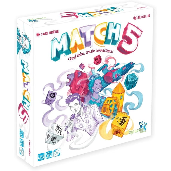 MATCH 5 - Word & Dice Game, Synapses Games, Ages 10+, 2-8 Players, 20 ...