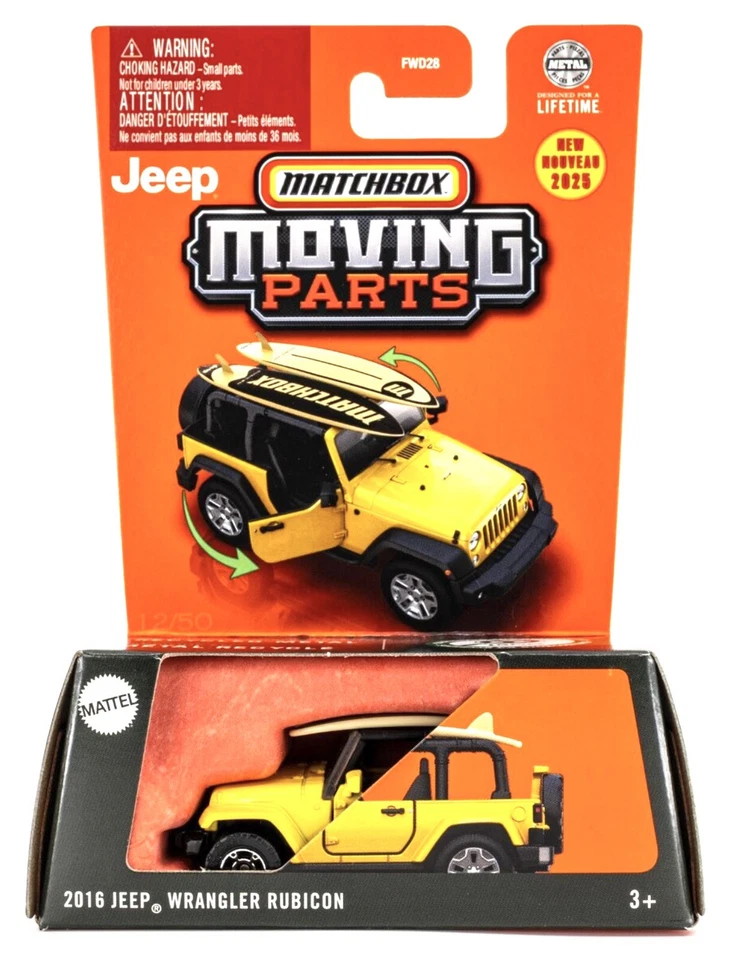 MATCHBOX 2016 JEEP WRANGLER RUBICON MOVING PARTS 2025 - Walmart.com