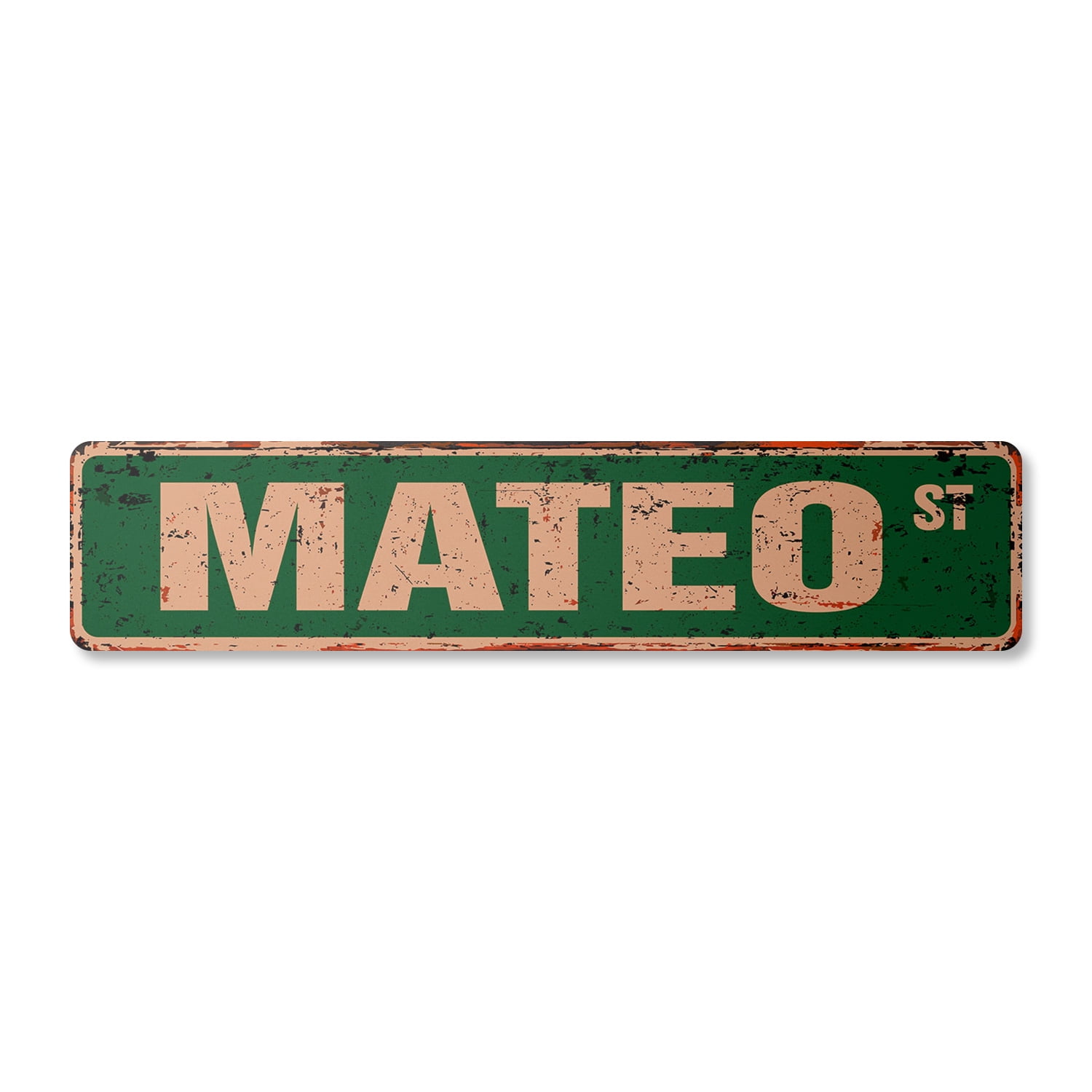 MATEO Vintage Plastic Street Sign Childrens Name Room Sign | Indoor ...