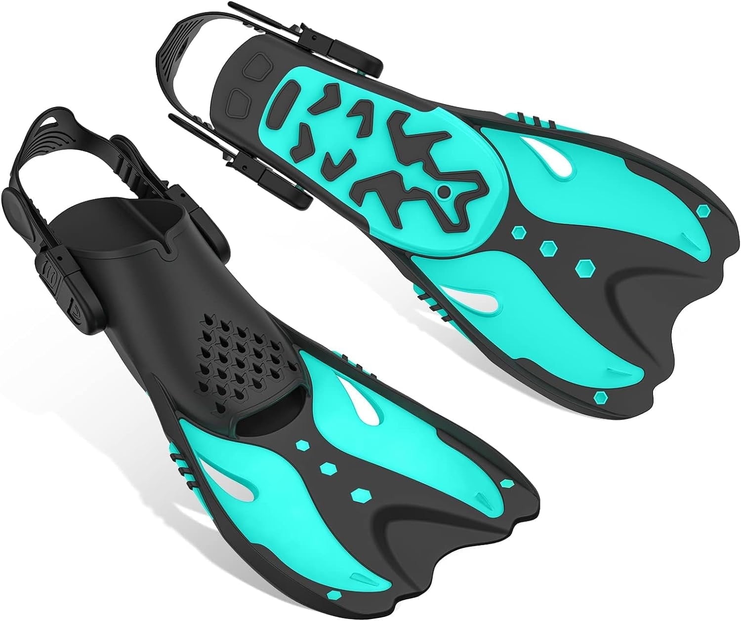 MATEPROX Adult Swim Fins Adjustable Short Blade Dving Flippers Travel ...