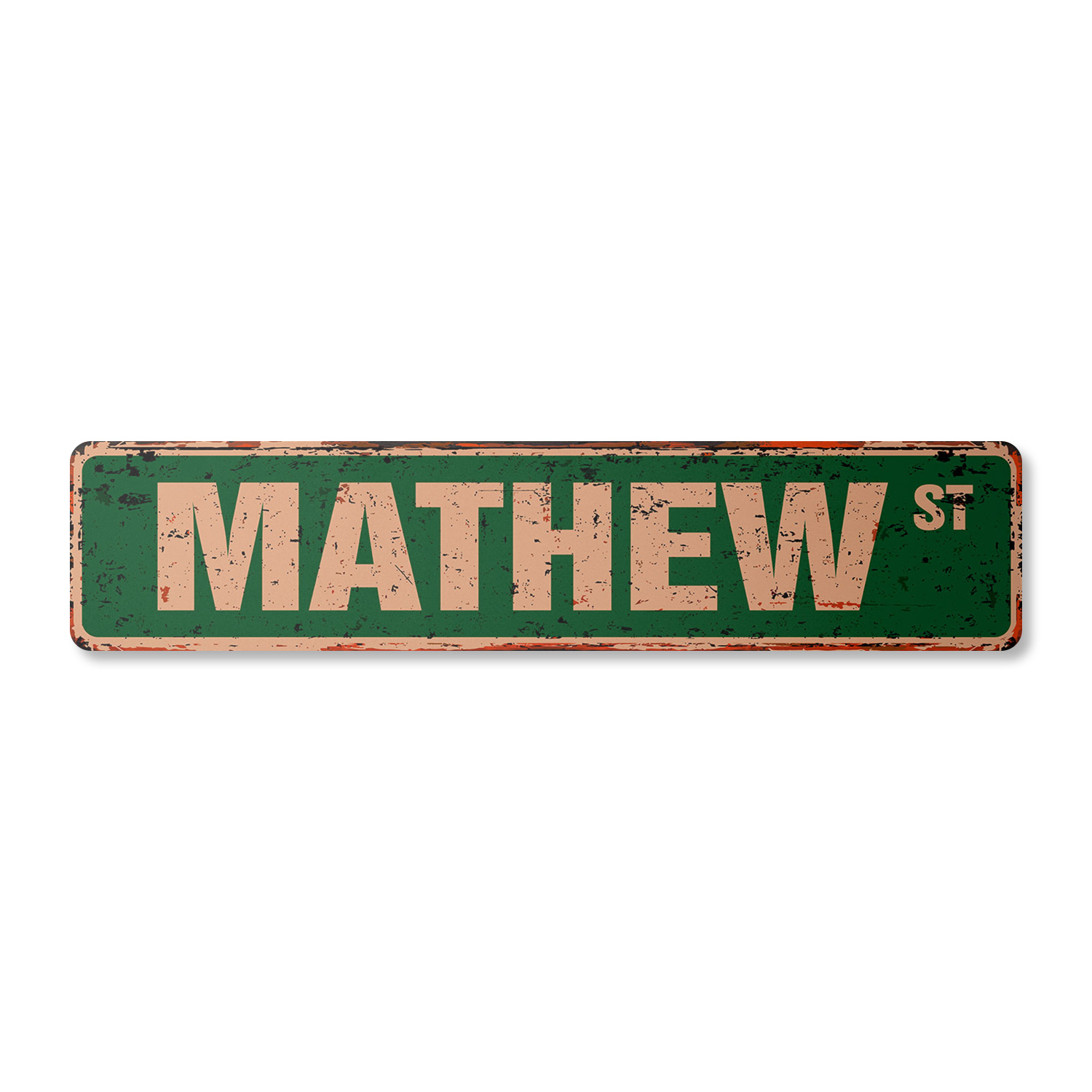 MATHEW Vintage Plastic Street Sign Childrens Name Room Sign | Indoor ...