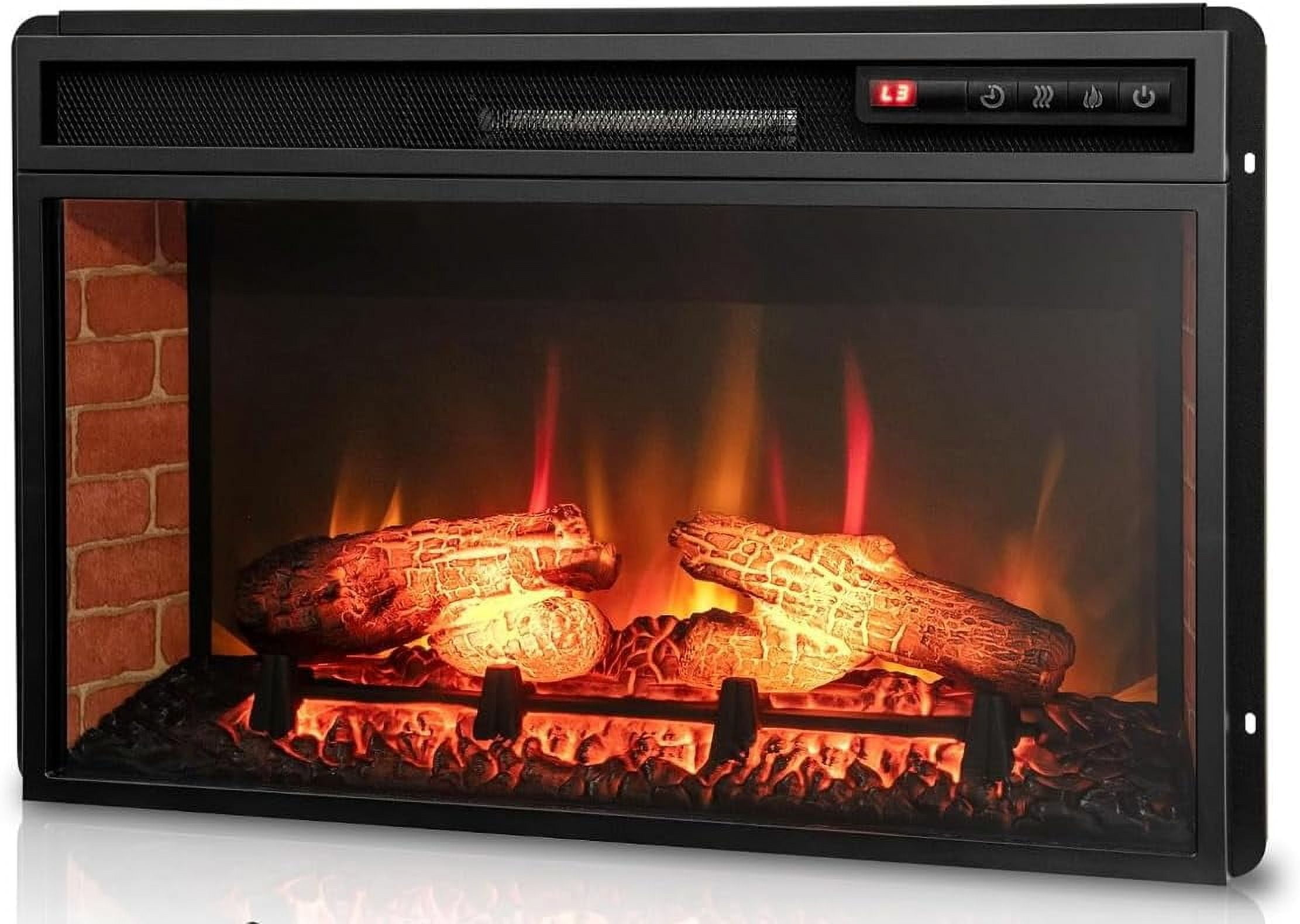 MATHROSE 26 Inch Electric Fireplace Insert LED 1400W/120V Embedded&Freestanding 3D Realistic ...