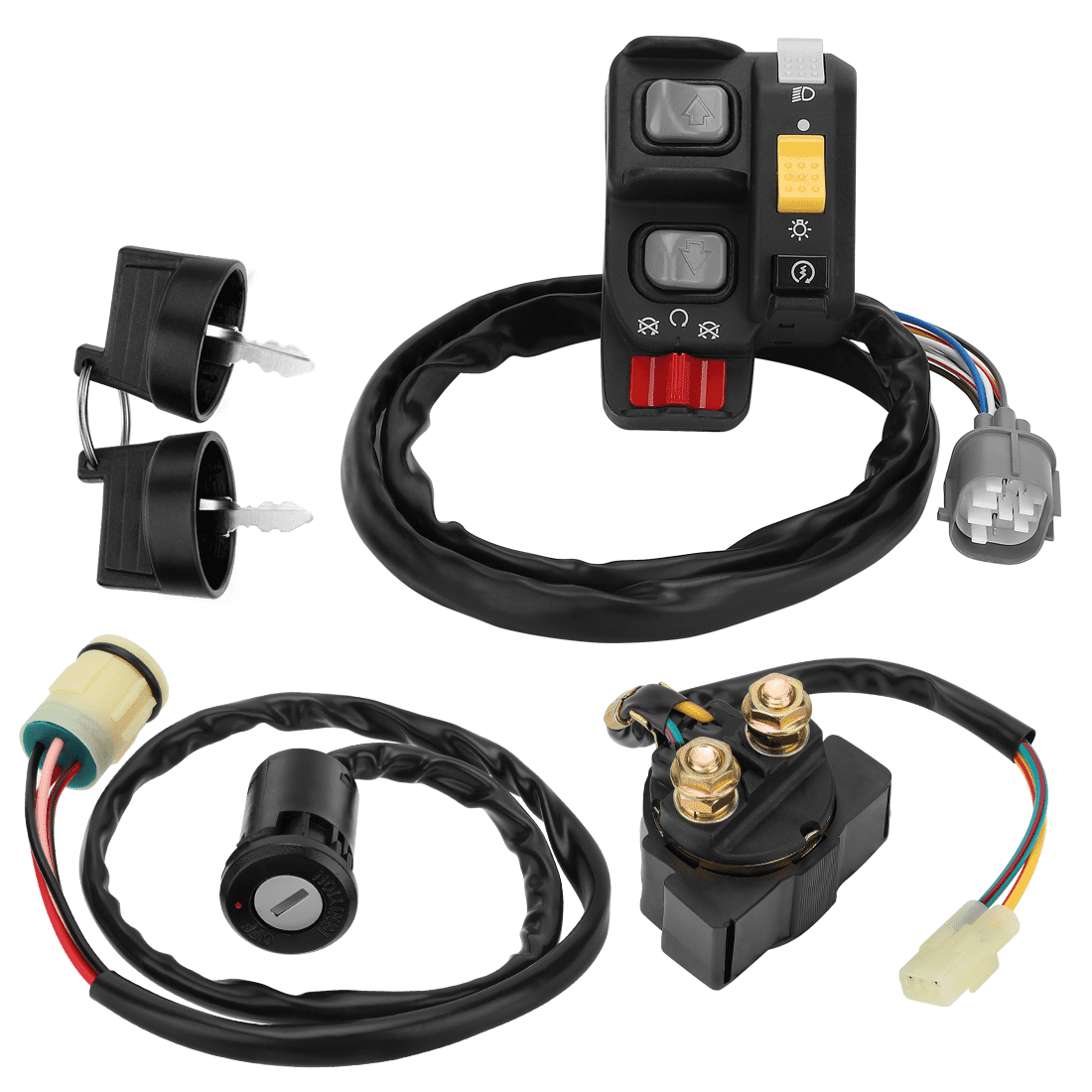 M MATI Handlebar Key Starter Relay Switch Kit for Honda Rancher 350 ES ...