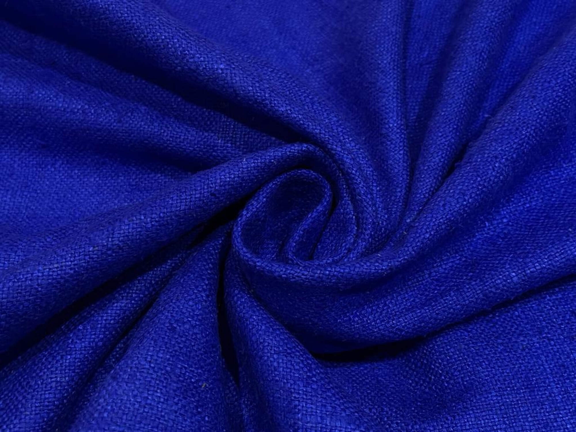 MATKA SILK FABRIC ROYAL BLUE COLOR 44" wide HANDLOOM WOVEN,2 PLY MATKA ...