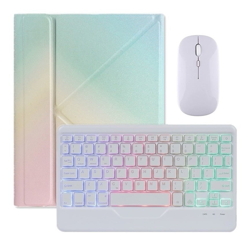MATN Gradient Case with RGB Keyboard and Mouse compatible with iPad 6th ...