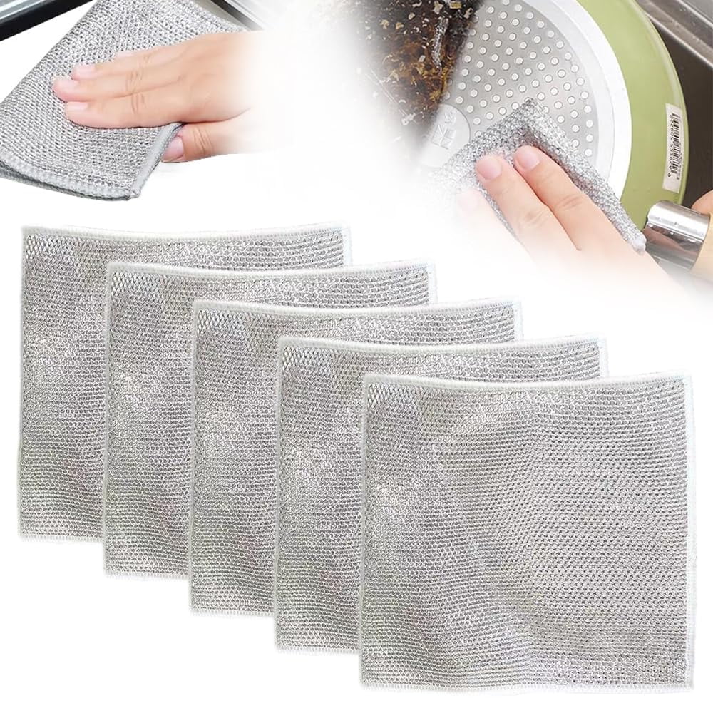 MATN Multipurpose Wire Dishwashing Rags,Steel Wire Dish Towel for Wet ...